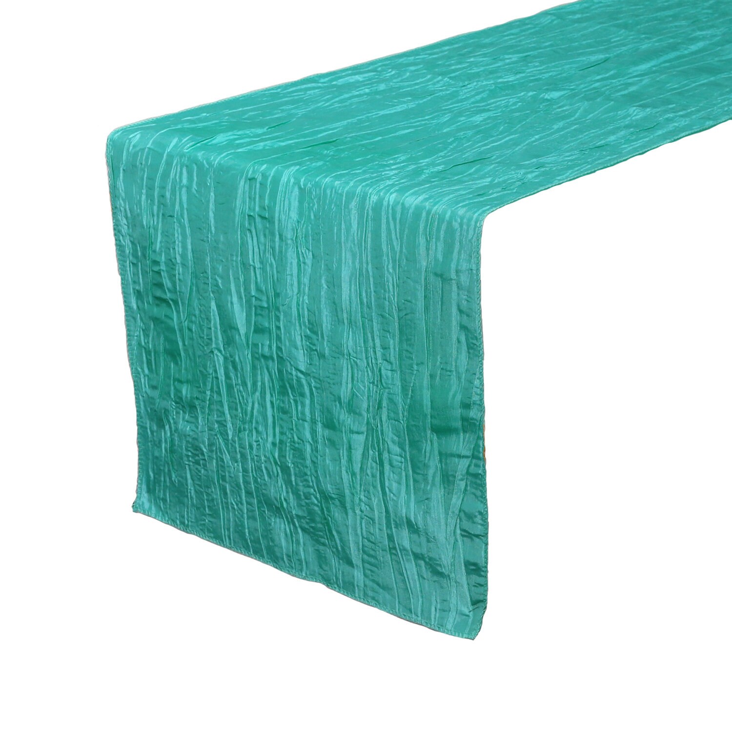 Teal Crinkle Taffeta Table Runner Wedding Table Runner | Etsy