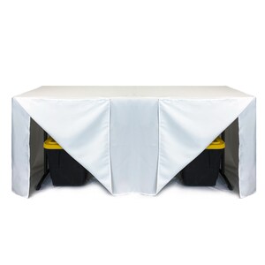 Fitted Slit Open Back 6 Ft Polyester Rectangular Tablecloth | Wedding ...