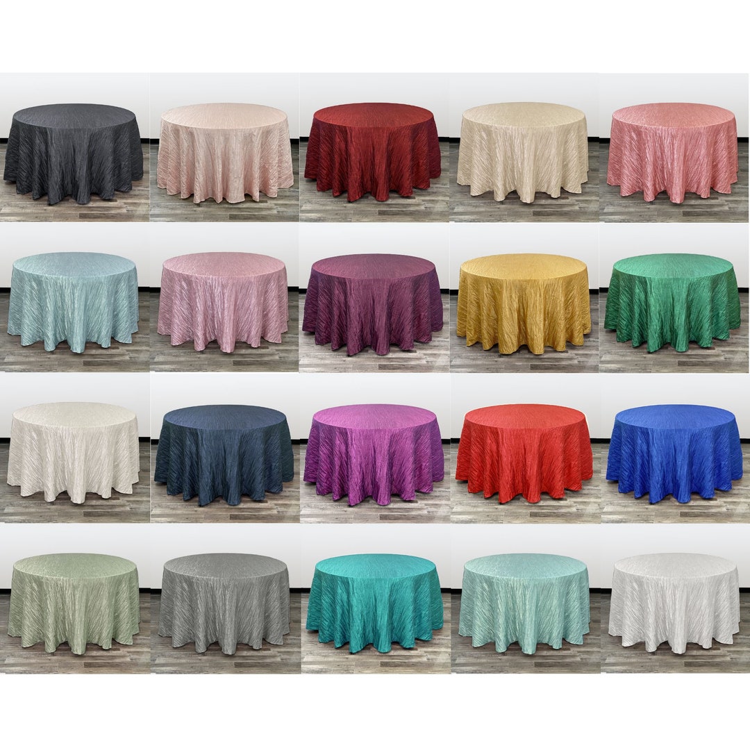 Crinkle Taffeta 132 Inch Round Tablecloths | Wedding, Christmas ...
