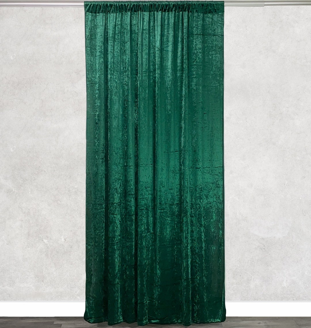 Emerald Green Velvet 12ft X 60 Drape With 4 Inch Pocket Drapes and ...