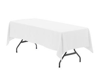 60 X 84 Rectangular White Tablecloth Polyester - Etsy