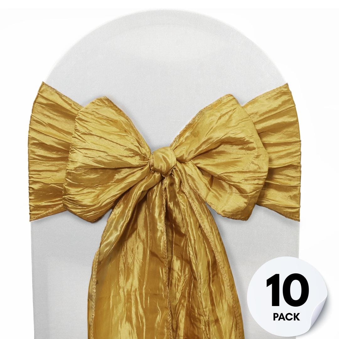 Crinkle Taffeta Chair Sashes | Wedding & Event Decor (pack of 10) - Etsy