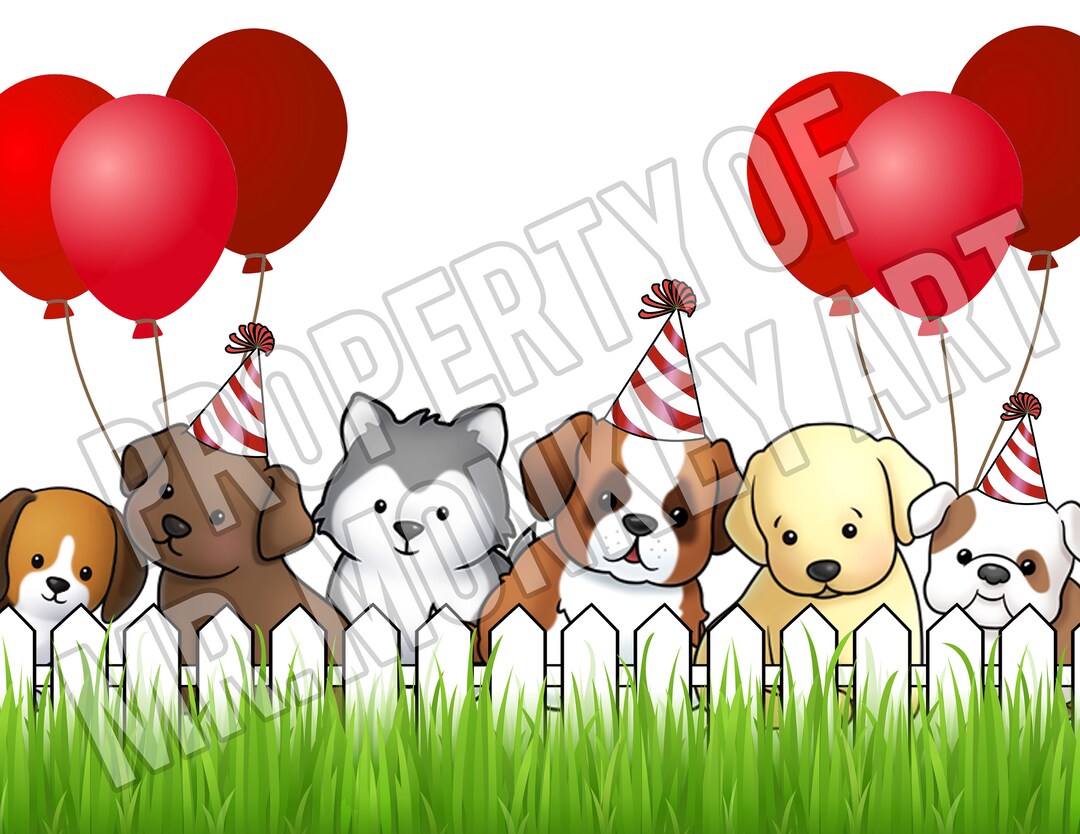 Red & White Dog Party Backdrop/poster - Etsy
