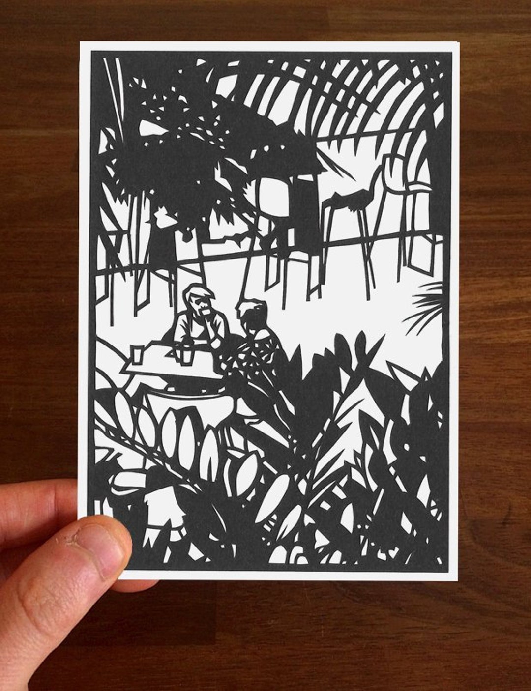 Papercut Postcard With Envelope. Based on Original Fine Art Paper-cut ...