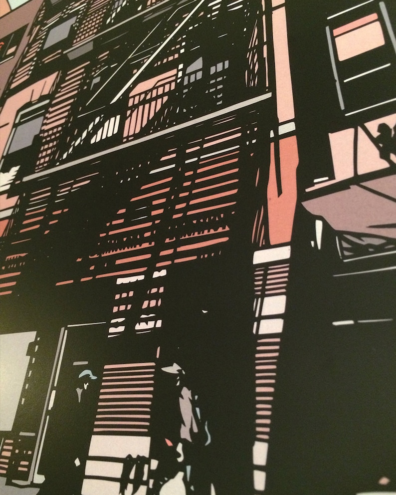 A3 Digital Colour Print Based on Papercut of Chinatown New York City ...