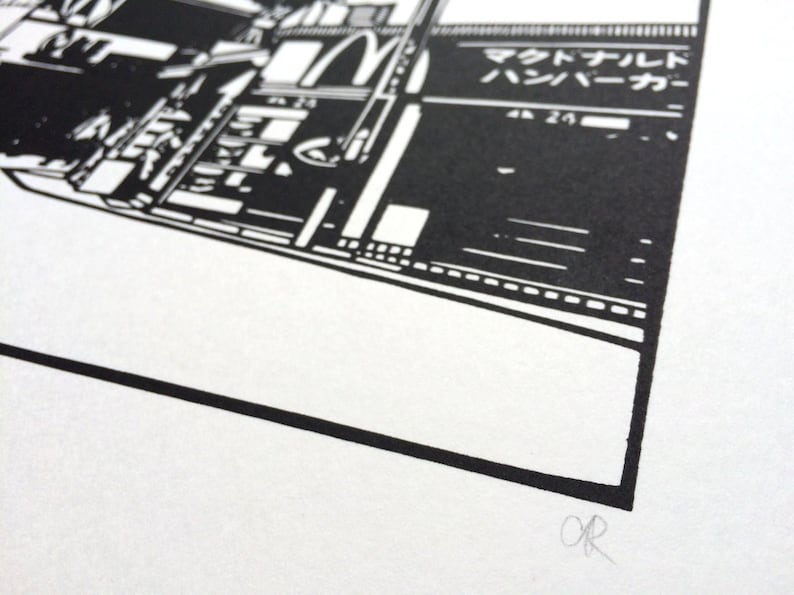 Japan Screen Print - Tokyo Urban Street Scene, Hand Pulled Fine Art ...