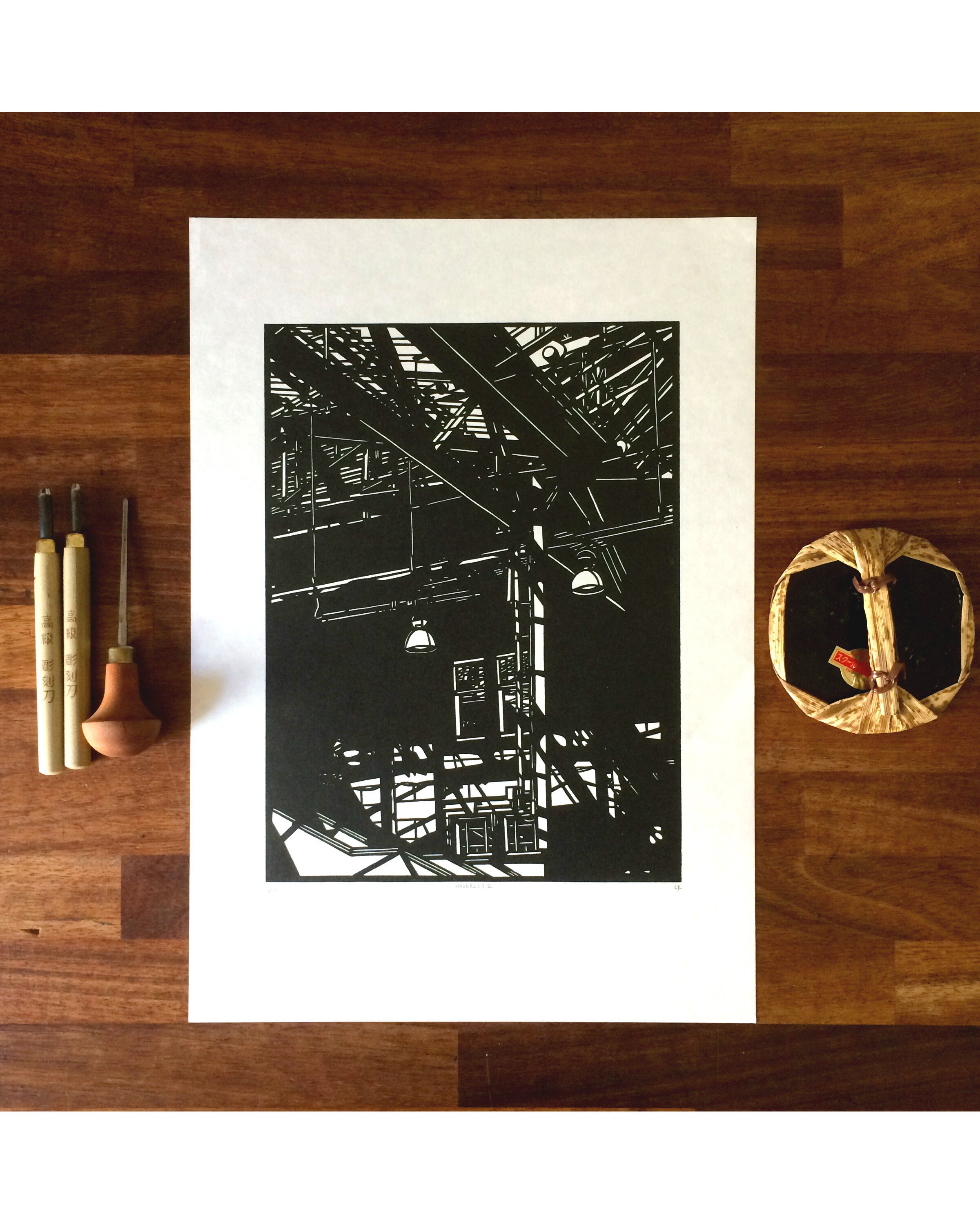 Linocut Print 'waverley 2'. Artists Print of Edinburgh - Etsy