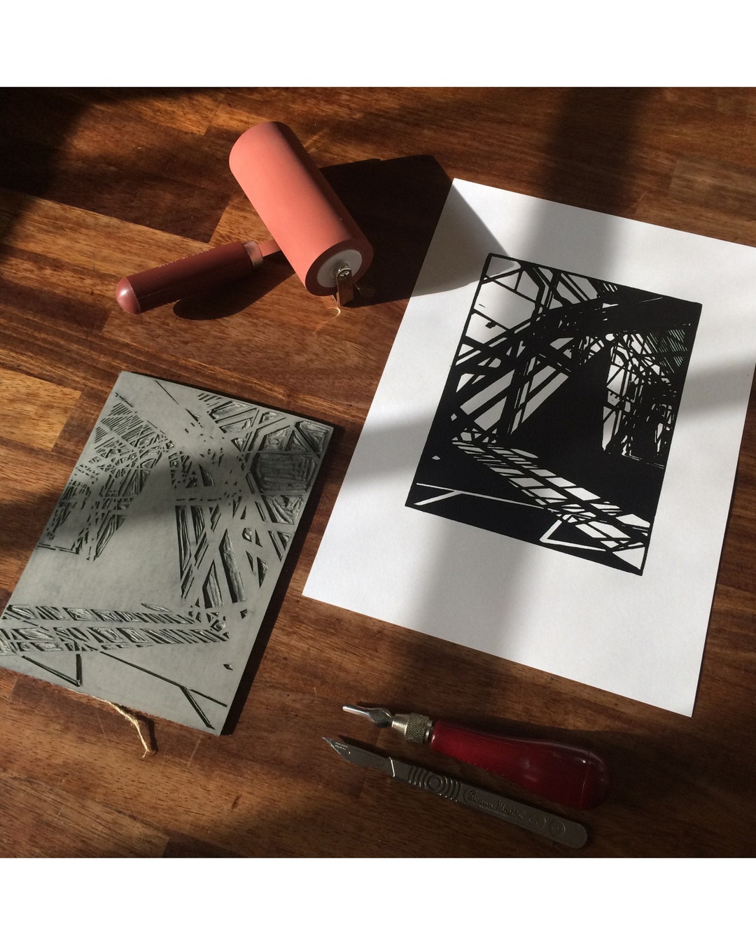 Linocut A4 Print Architecture at St Martins Art School London, Hand Cut ...