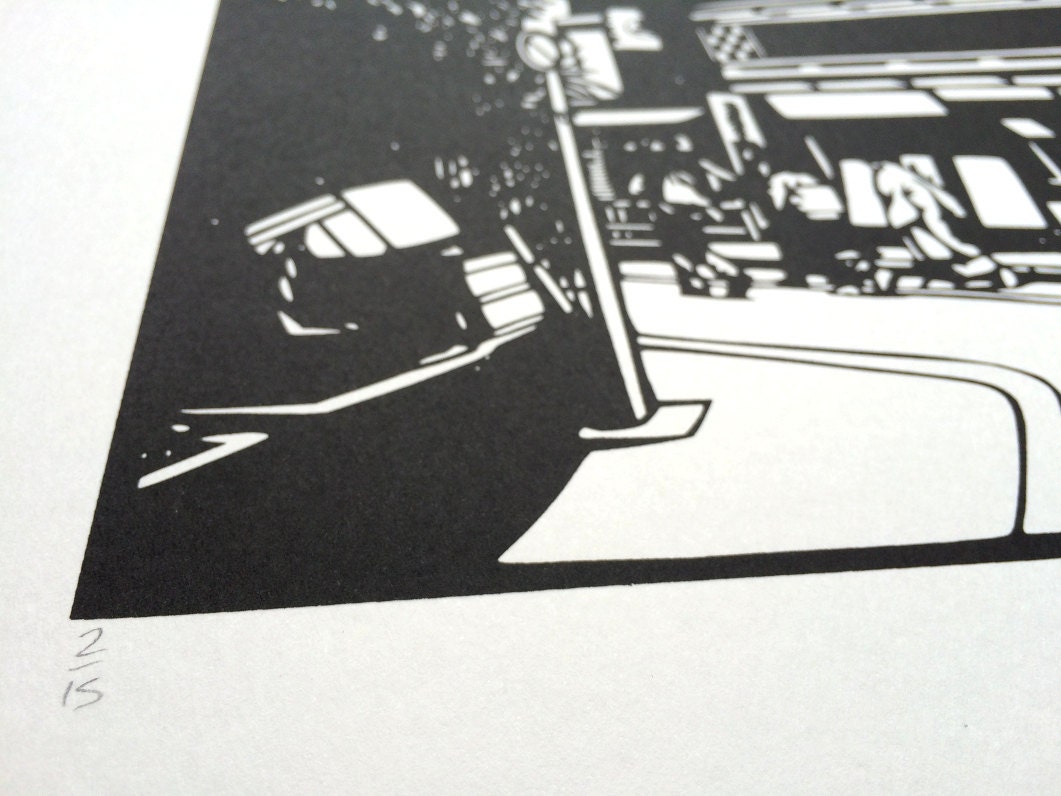 Japan Screen Print - Tokyo Geisha Street Scene, Hand Pulled Fine Art ...