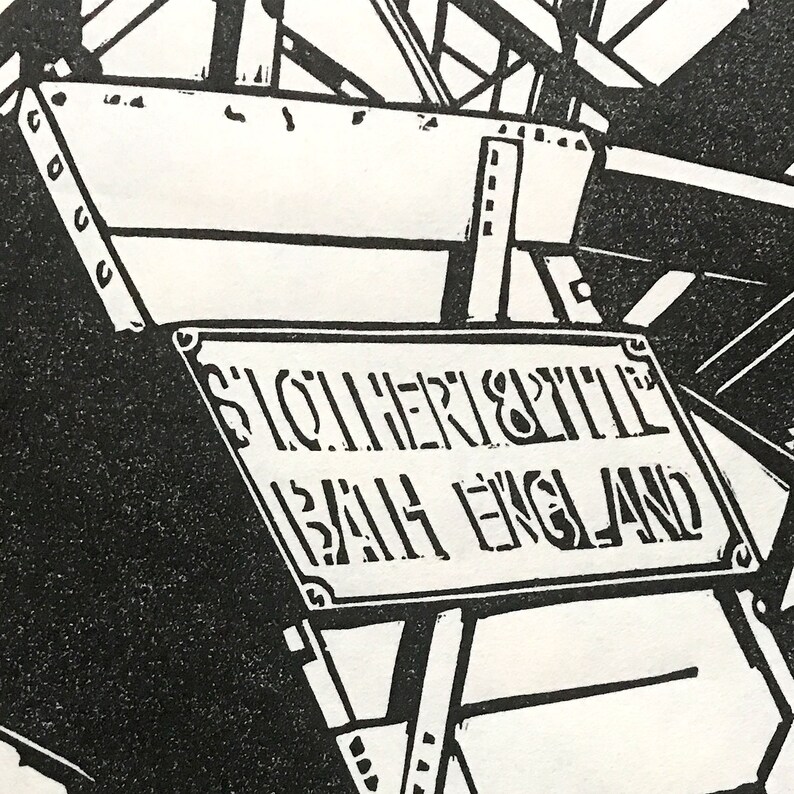 Lino Print 'albert Dock Crane' Artist Relief Print. Edinburgh Leith ...