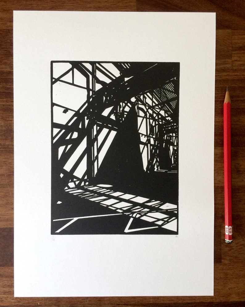 Linocut A4 Print Architecture at St Martins Art School London, Hand Cut ...