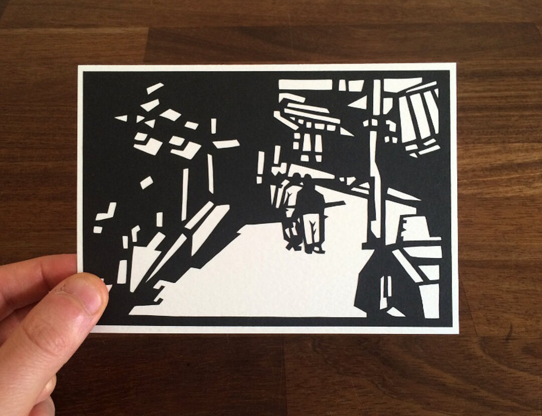 Hand Made Papercut Postcard With Hand Crafted Envelope. Japanese Paper ...