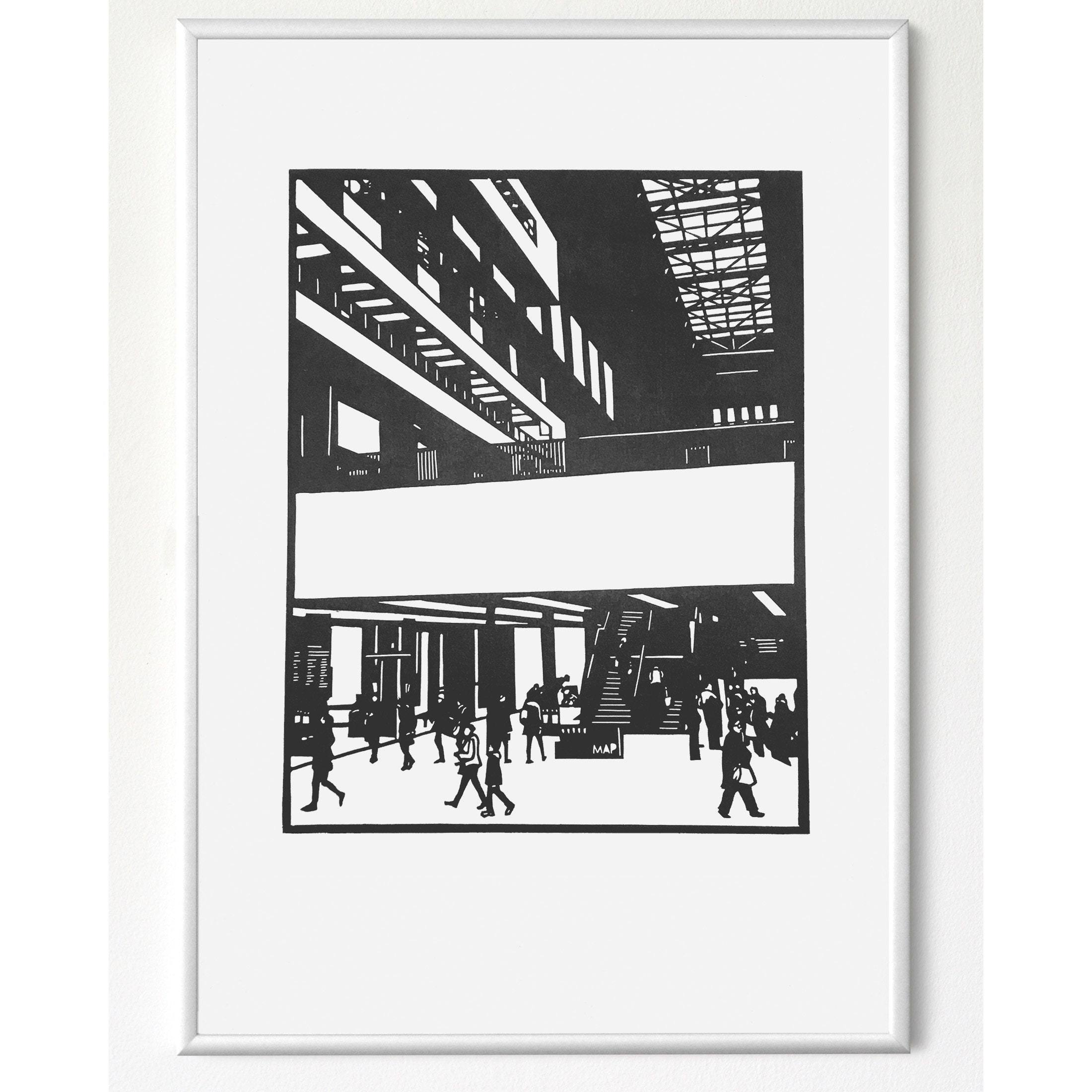 Tate Modern Linocut Print. Lino Print of the Tate Modern Art Gallery in ...