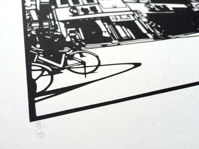 Japan Screen Print Tokyo Urban Street Scene, Hand Pulled Fine Art ...