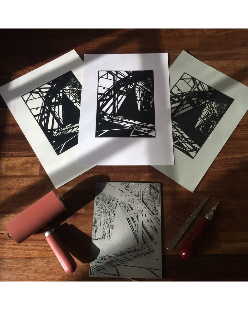 Linocut A4 Print Architecture at St Martins Art School London, Hand Cut ...