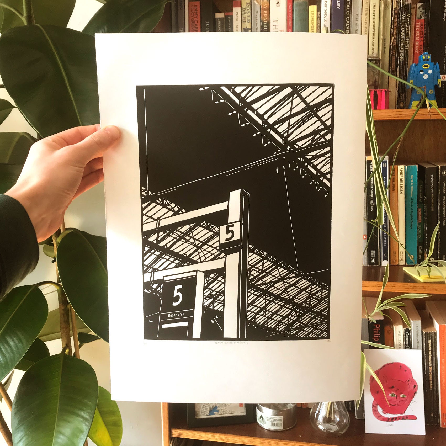 Limited Edition Lino Poster Print Glasgow Queen Street Platform 5 ...