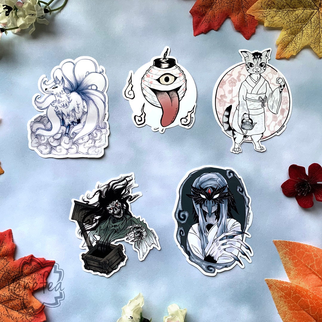 Yokai Vinyl Stickers for Laptops, Journals, Scrapbooks, Planner - Etsy