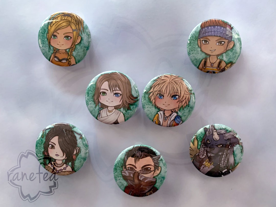 FF10/FFX Chibi Buttons 1.5in - Plain or Holographic! - Etsy