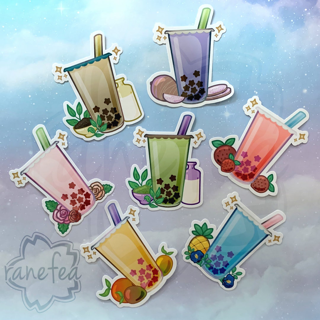 Boba/bubble Tea Vinyl Stickers for Laptops, Journals, Scrapbooks ...