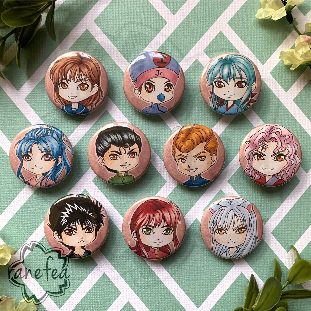 YYH Chibi Buttons 1.5in - Plain or Holographic! - Etsy