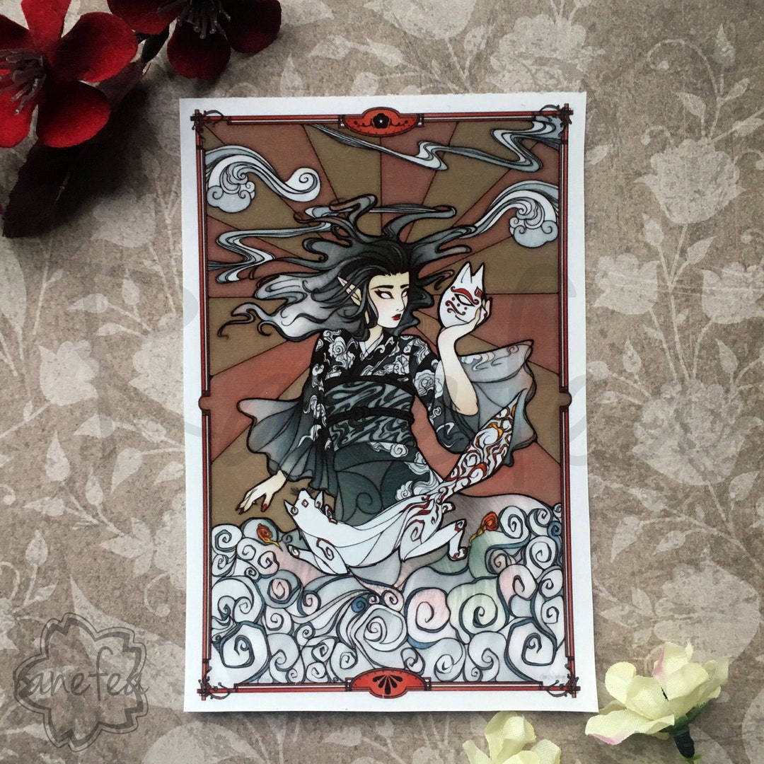 Kitsune Elf Clear Sticker - Etsy