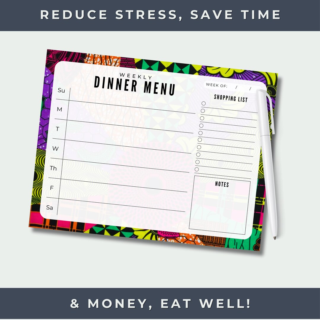 Dinner Menu Digital Download - African Print Multi - Etsy