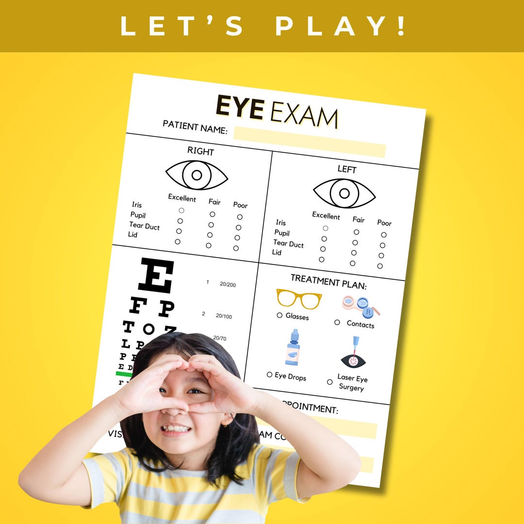 Pretend Play Digital Download - Eye Exam - Etsy