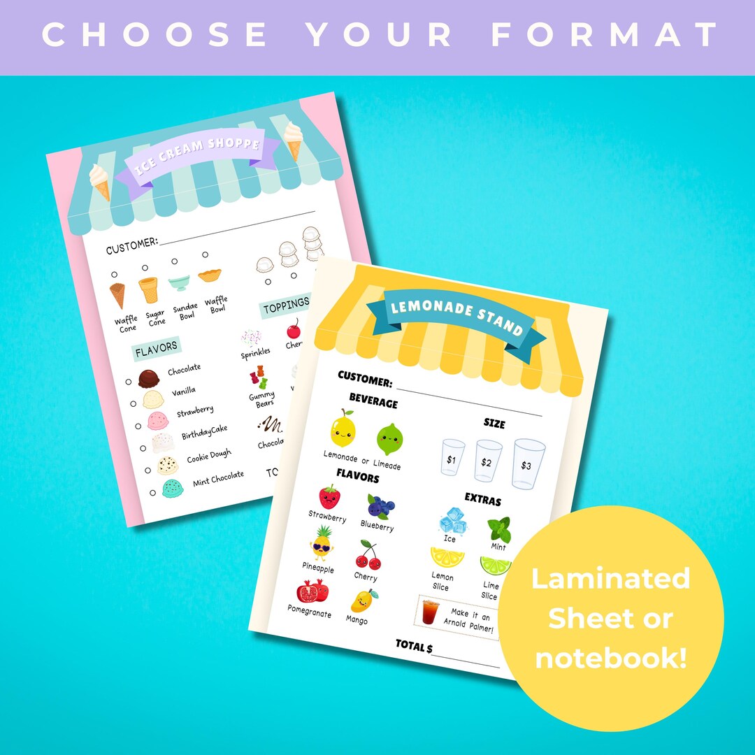 Pretend Play Notebook and Laminated Forms - Etsy