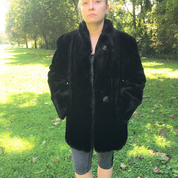 Black Fur Coat - Etsy
