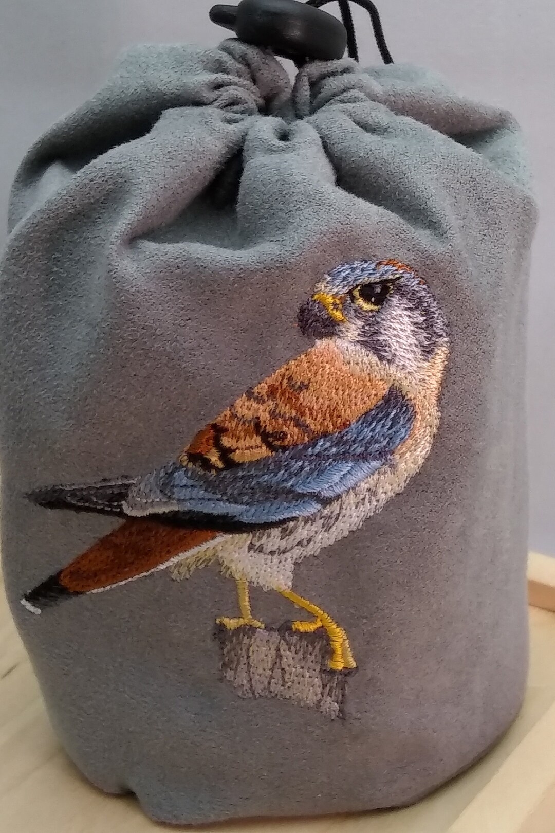 Kestrel Embroidered Drawstring Bag - Etsy