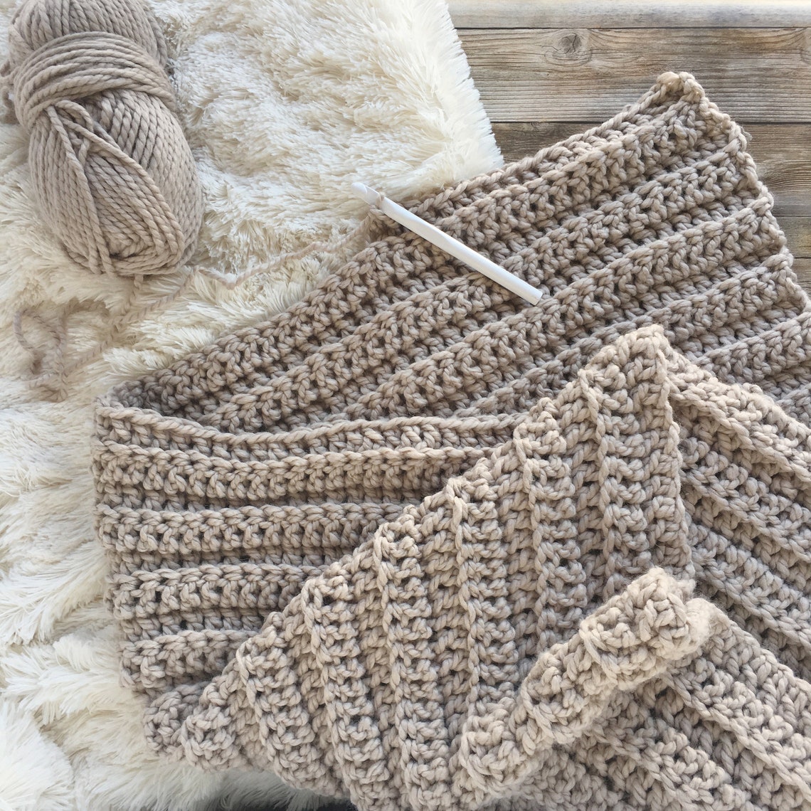 Crochet Pattern X the Aspen Throw, Chunky Crochet Blanket - Etsy