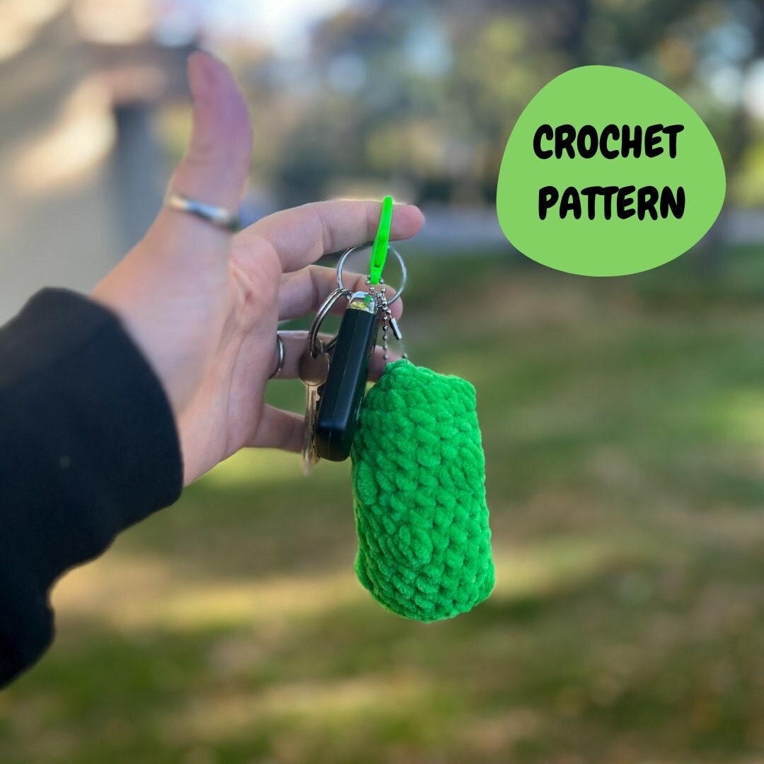 Crochet Pickle Keychain Pattern, Instant Download Crochet Pattern, Easy ...