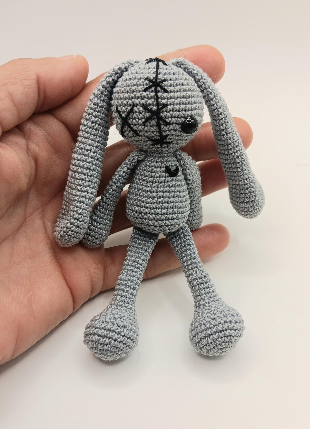 Voodoo Bunny Crochet Handmade Amigurumi Gothic Rabbit With Little Heart ...