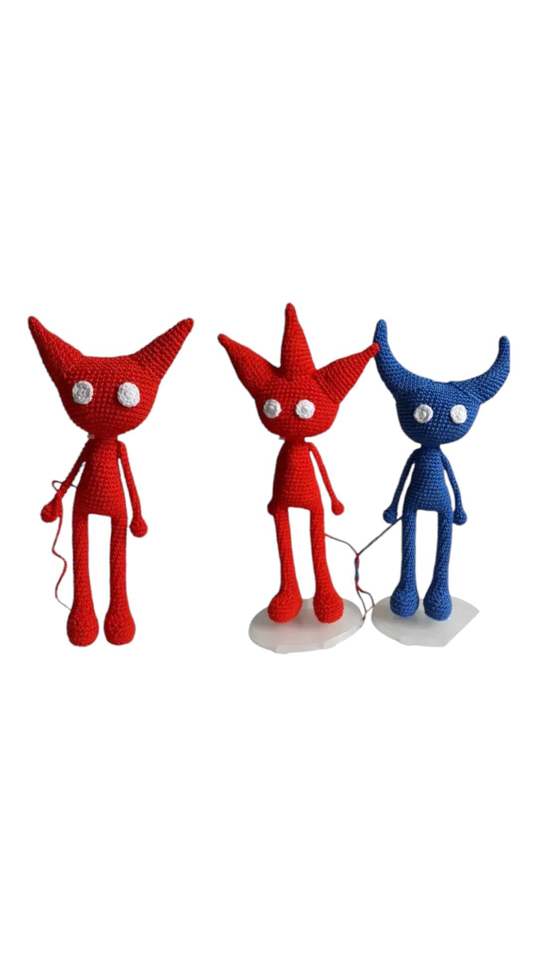 Yarny Unravel Two Blue Doll Red Doll Crochet Amigurumi Switch Game - Etsy