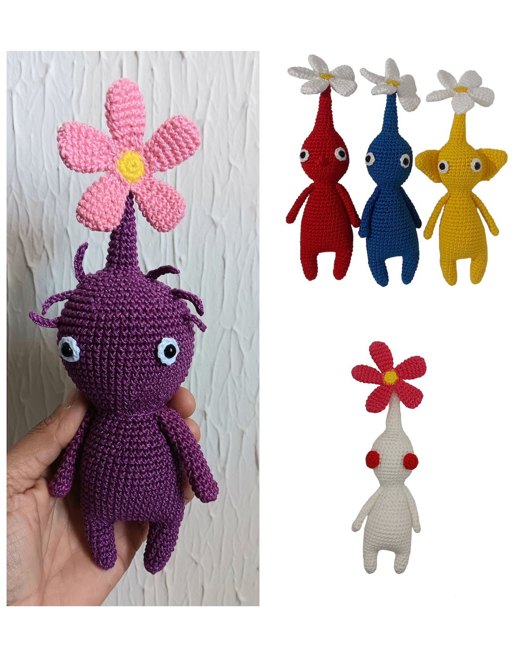 Pikmin Crochet Pattern BUNDLE: Amigurumi Flower & Leaf (PDF) - Etsy