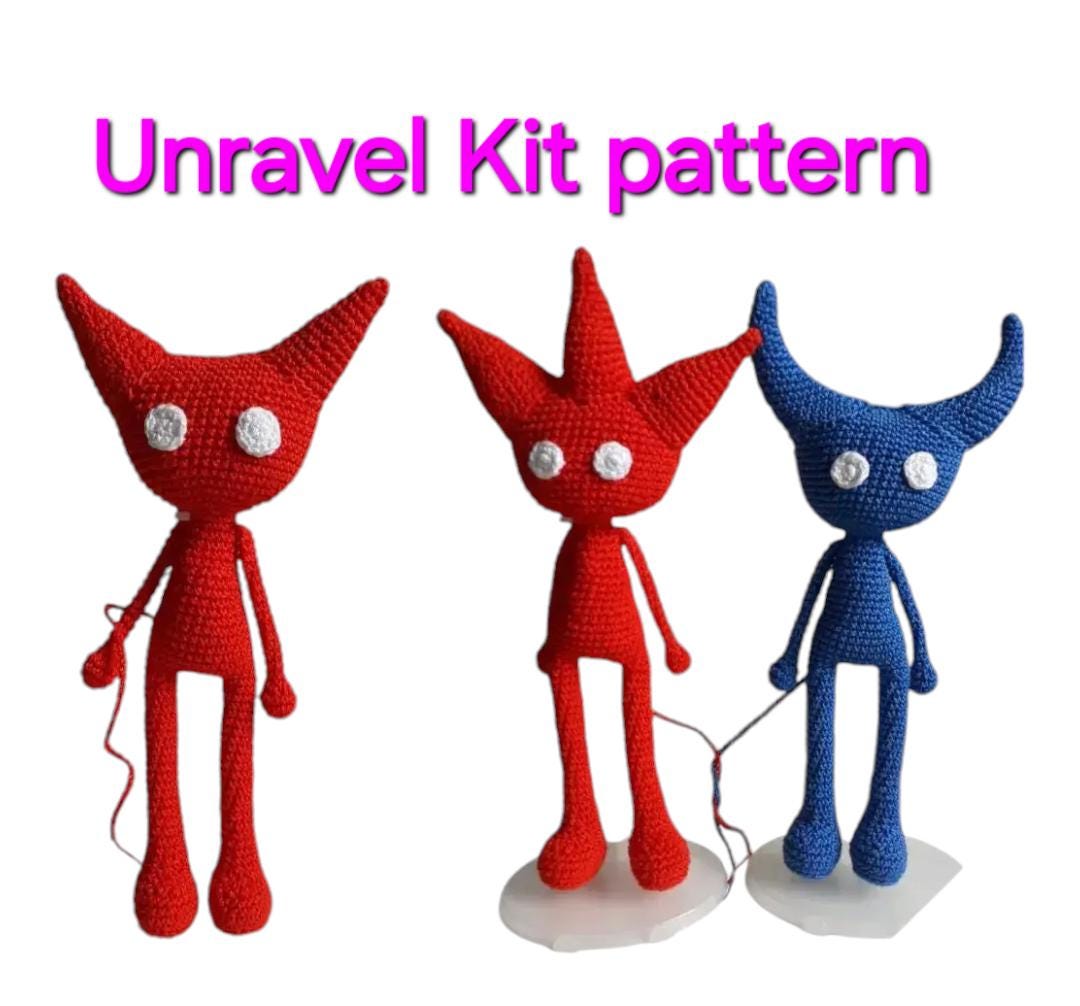 KIT CROCHET PATTERN Yarny Unravel Two Blue Doll Red Doll Crochet ...
