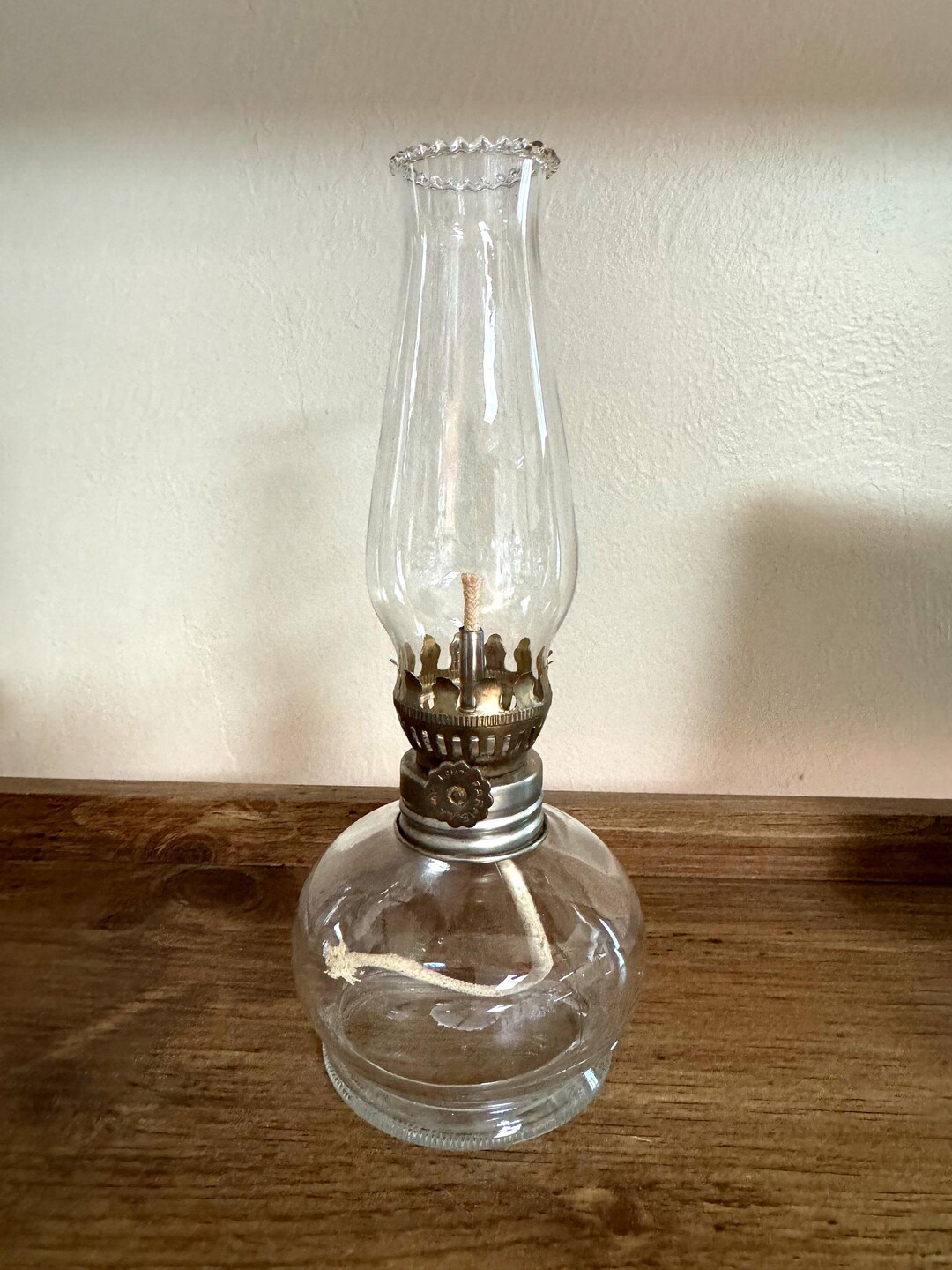 Small Antique Glass Oil Lamp - Etsy