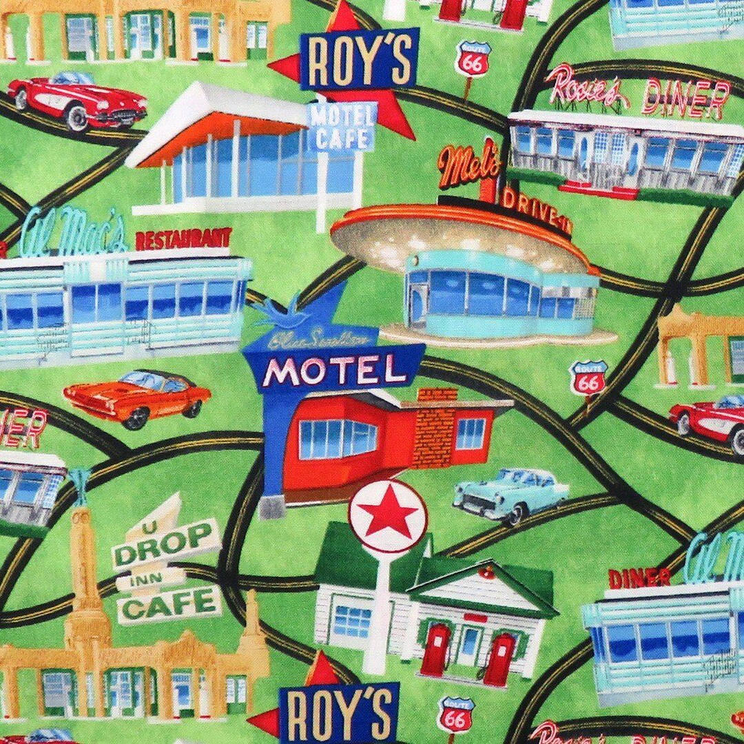 Retro Diners & Motels GM-C3467 Travel for Timeless Treasures - Etsy