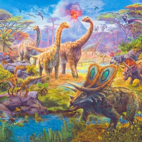 Dinosaur Quilt Panel - Etsy