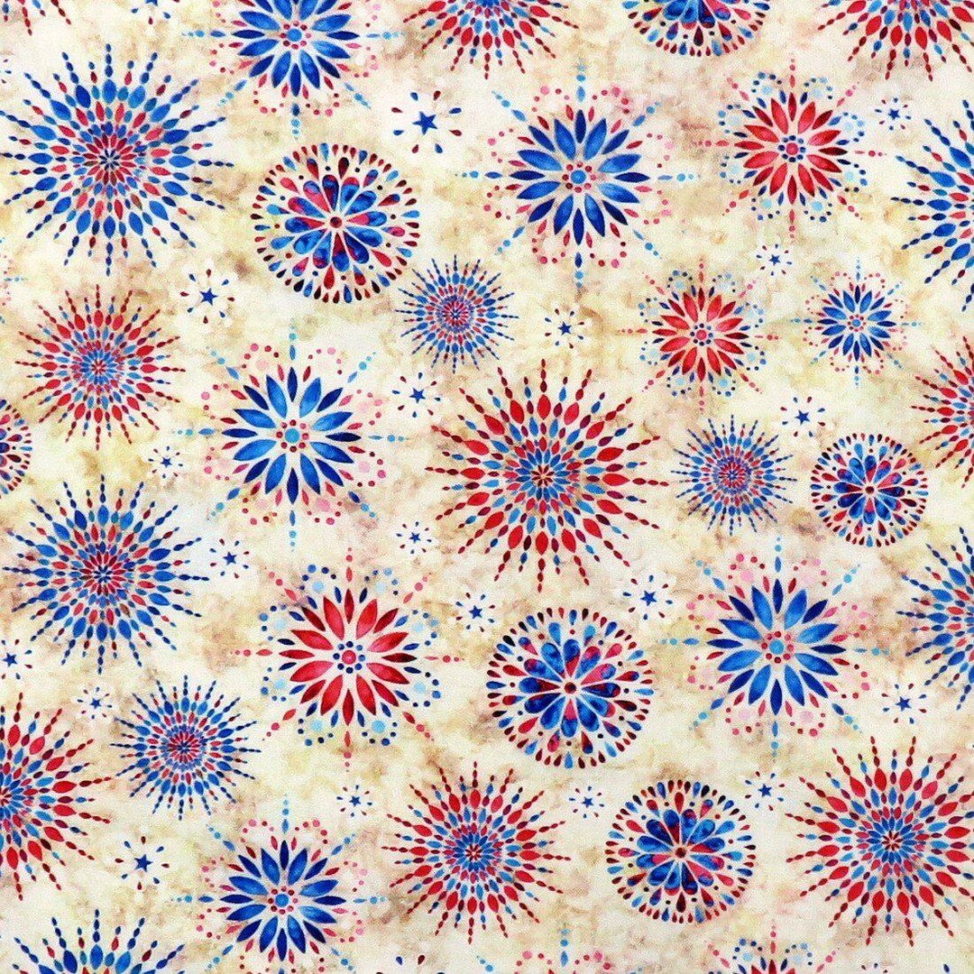 Liberty Glory Freedom 28146-E Medallion Burst Cream for QT Fabrics - Etsy