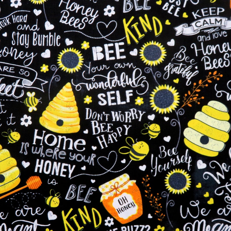 What's the Buzz Busy Bees Chalk Words Timeless Treasures - Etsy What's the Buzz Busy Bees Chalk Words Timeless Treasures - Etsy