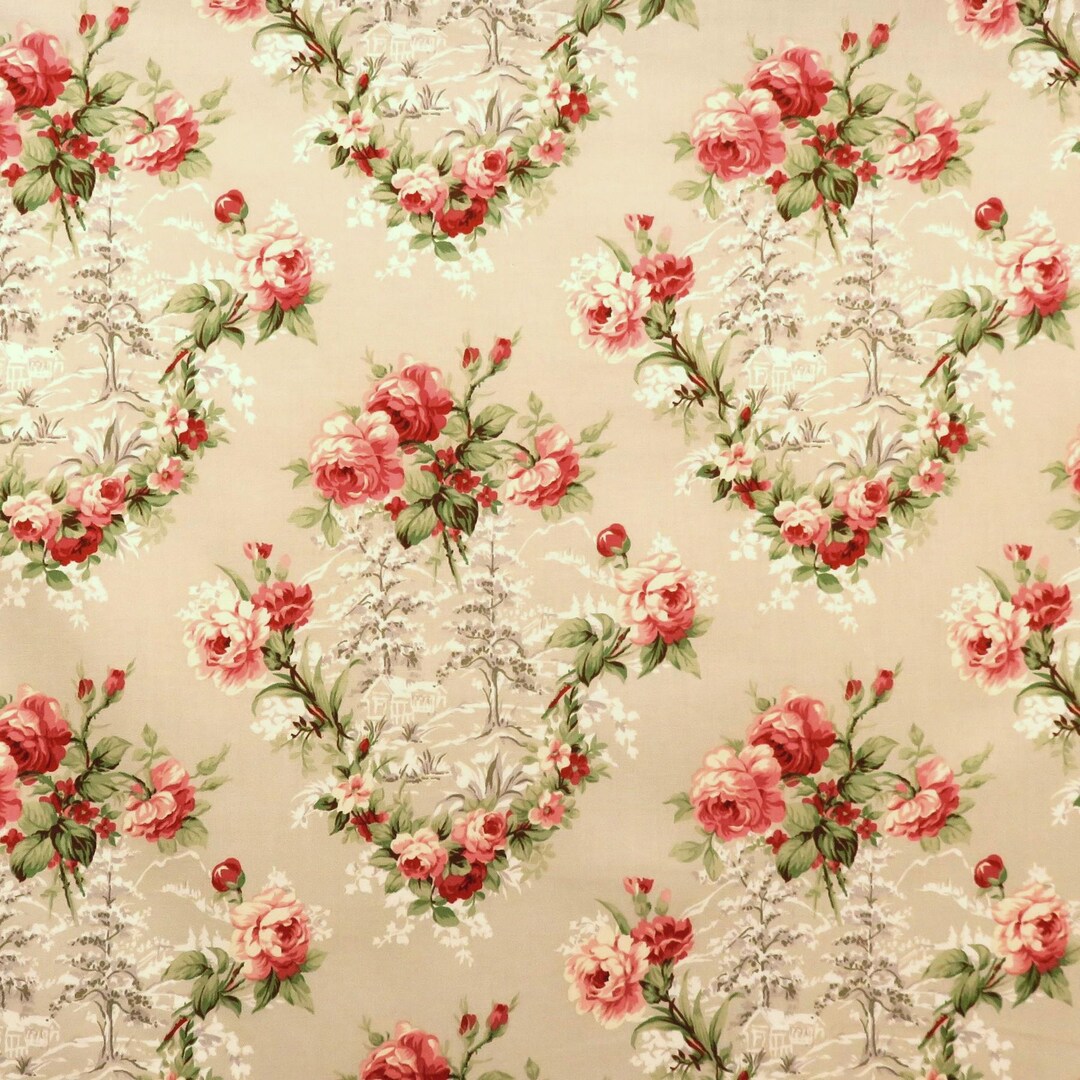 Faded Splendor 2062-1 Taupe Floral Damask Roses for RJR Fabrics - Etsy
