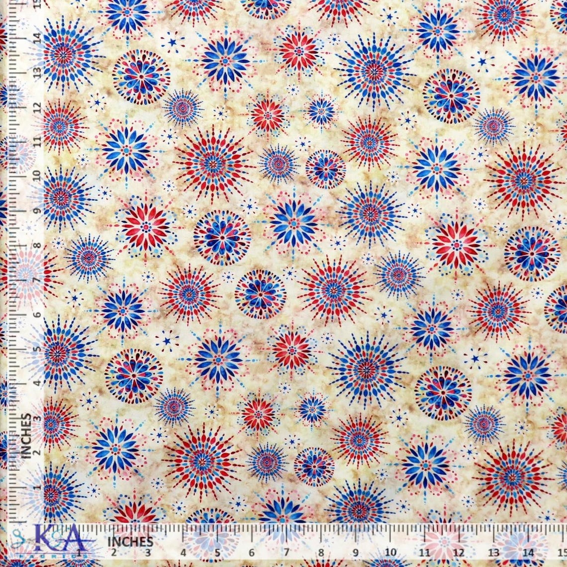 Liberty Glory Freedom 28146-E Medallion Burst Cream for QT Fabrics - Etsy