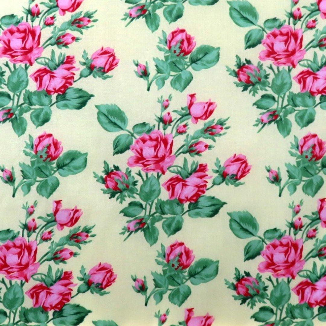 Snapshot Floral Romance Butter Roses Free Spirit 2958 - Etsy