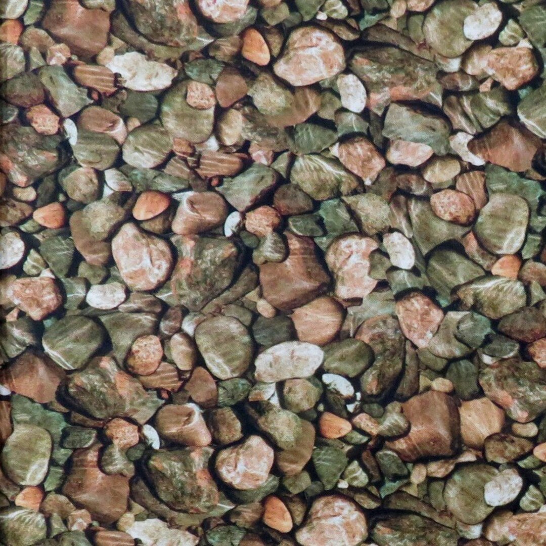 QT Fabrics Open Air Digital Rocks in Water Brown 10630 - Etsy