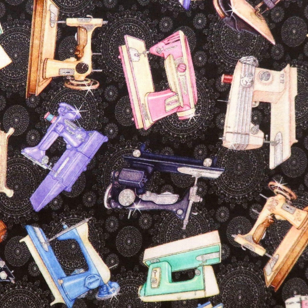 Tailor Made 27336-J Sewing Machines Black by Dan Morris for QT Fabrics ...