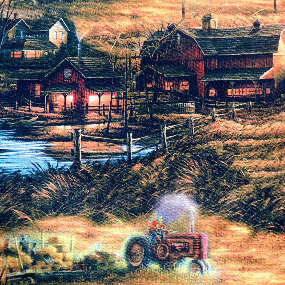 Homestead Retreat C2110-99 Farmhouse Scene for Benartex - Etsy
