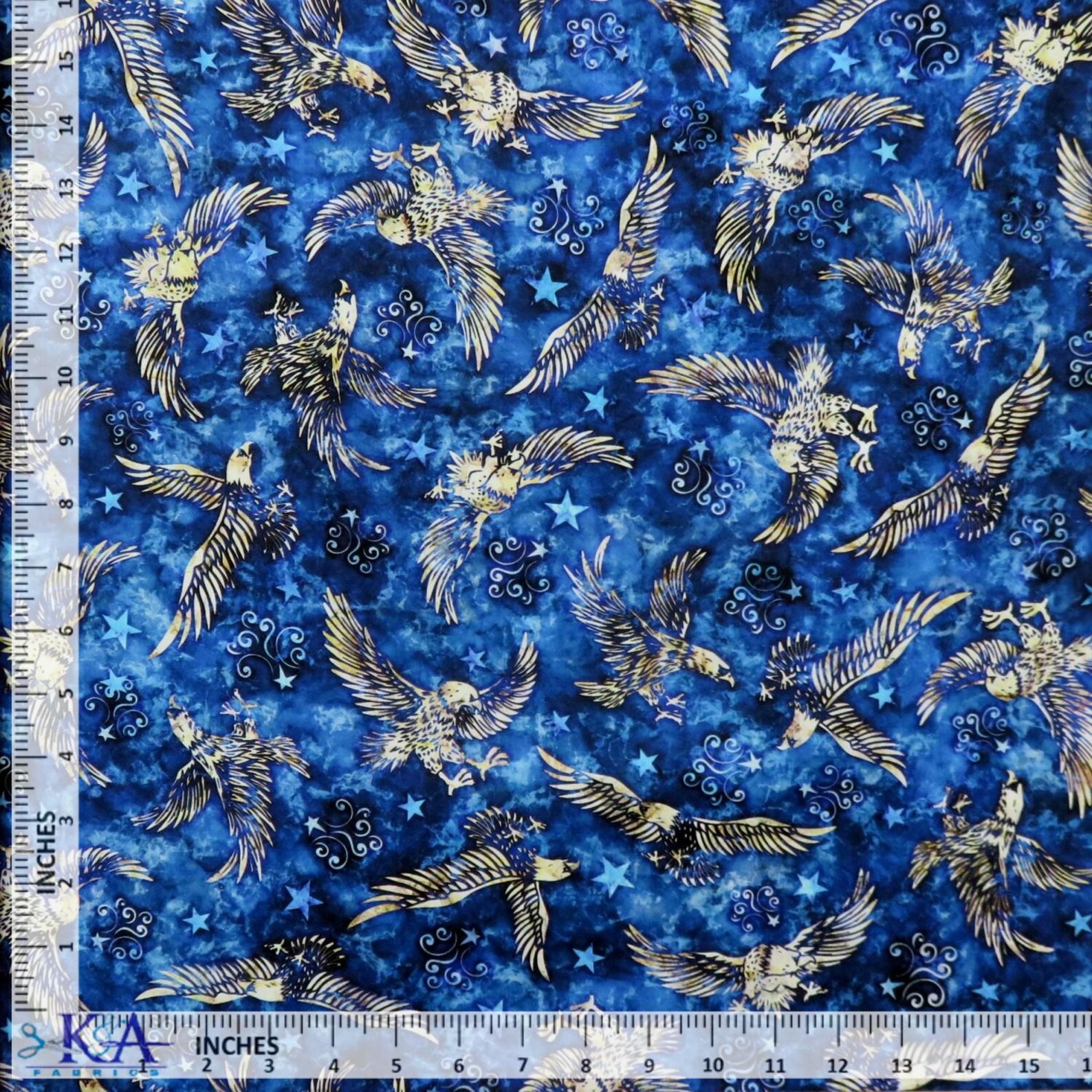 Liberty Glory Freedom 28145-N Eagle and Star Toss Navy for QT Fabrics ...