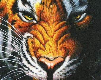 Face of Tiger Painting Fabric Panel - Etsy