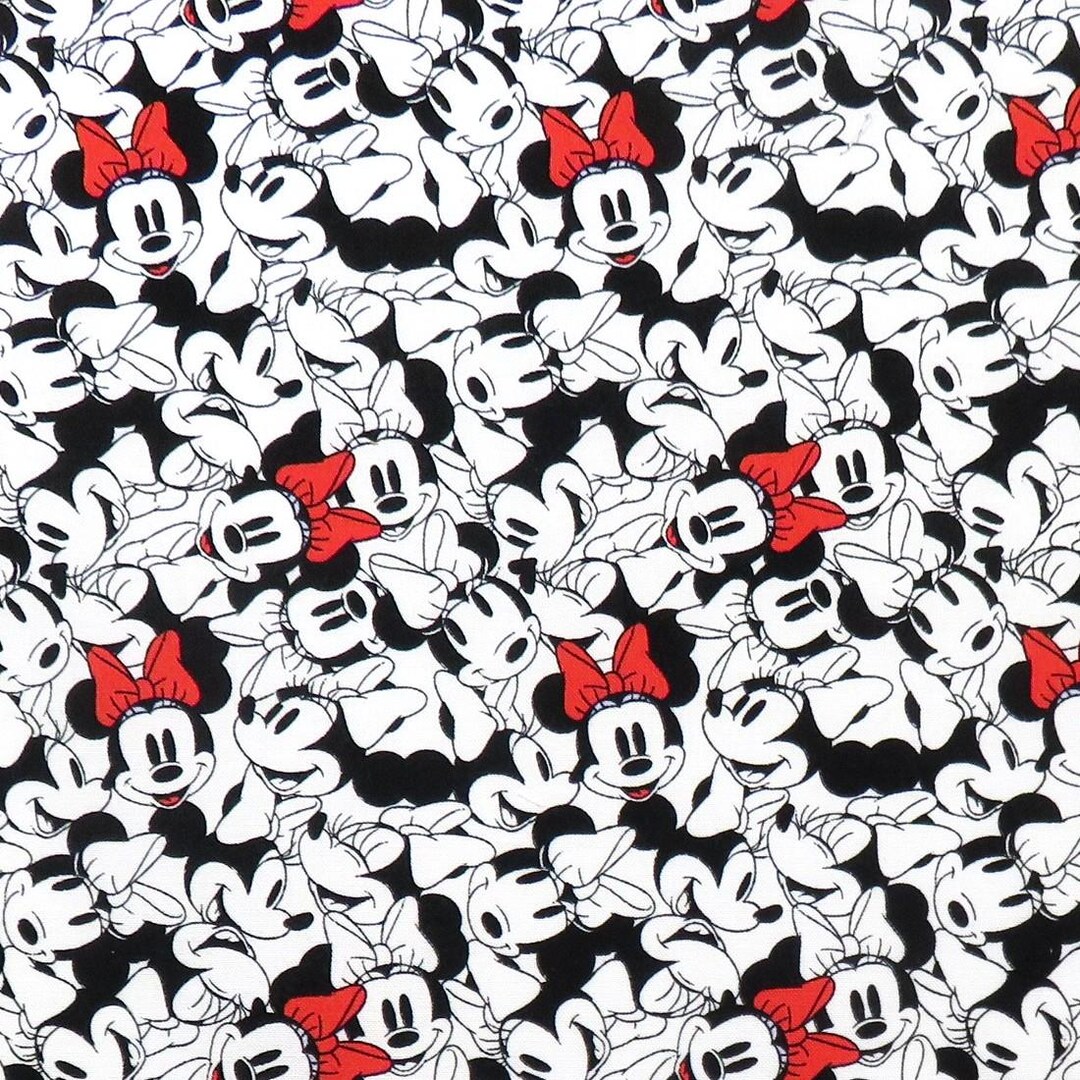 Disney Minnie Mouse Tossed Stack 85271010-1 White for Camelot Fabrics ...